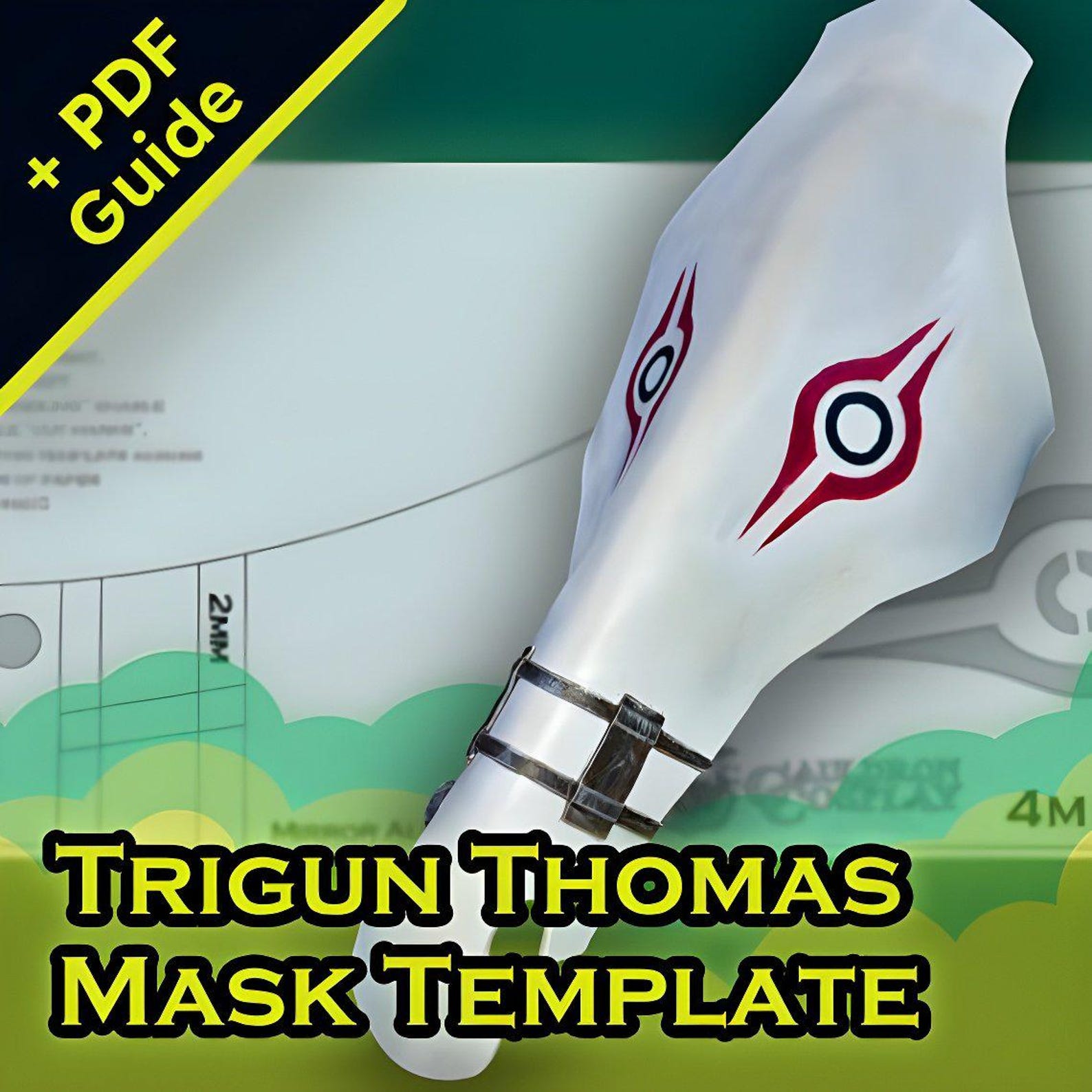 Trigun Thomas Mask -TEMPLATE and GUIDE- - Etsy