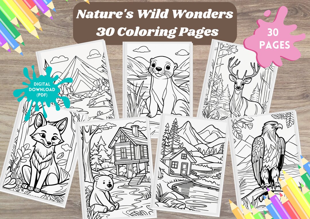 30 Printable A4 Coloring Pages - Nature's Wonders // the Wonders of ...