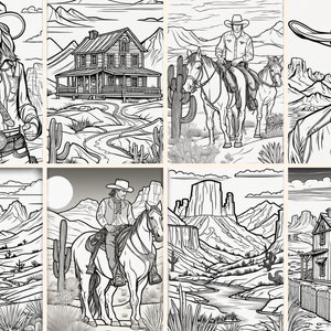 Wild West Adventure Coloring Pages Set - 25 Printable A4 Sheets ...