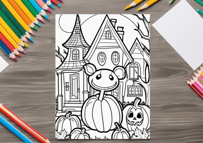 20 Spooky Halloween Coloring Pages - Printable Kids' Fun - Etsy