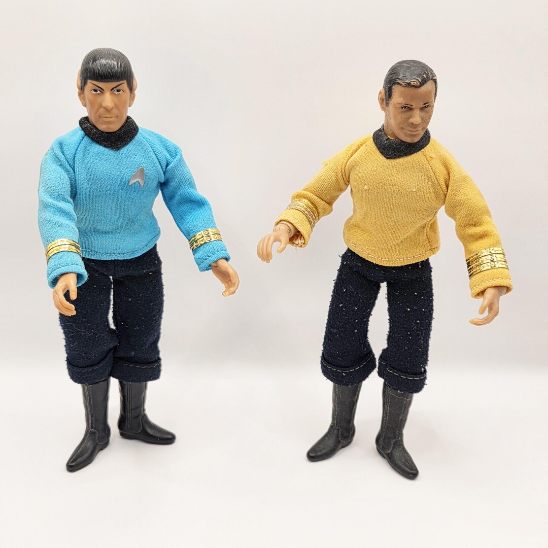 Vintage 1974 Mego Star Trek Action Figures – Mr. Spock & Captain Kirk ...