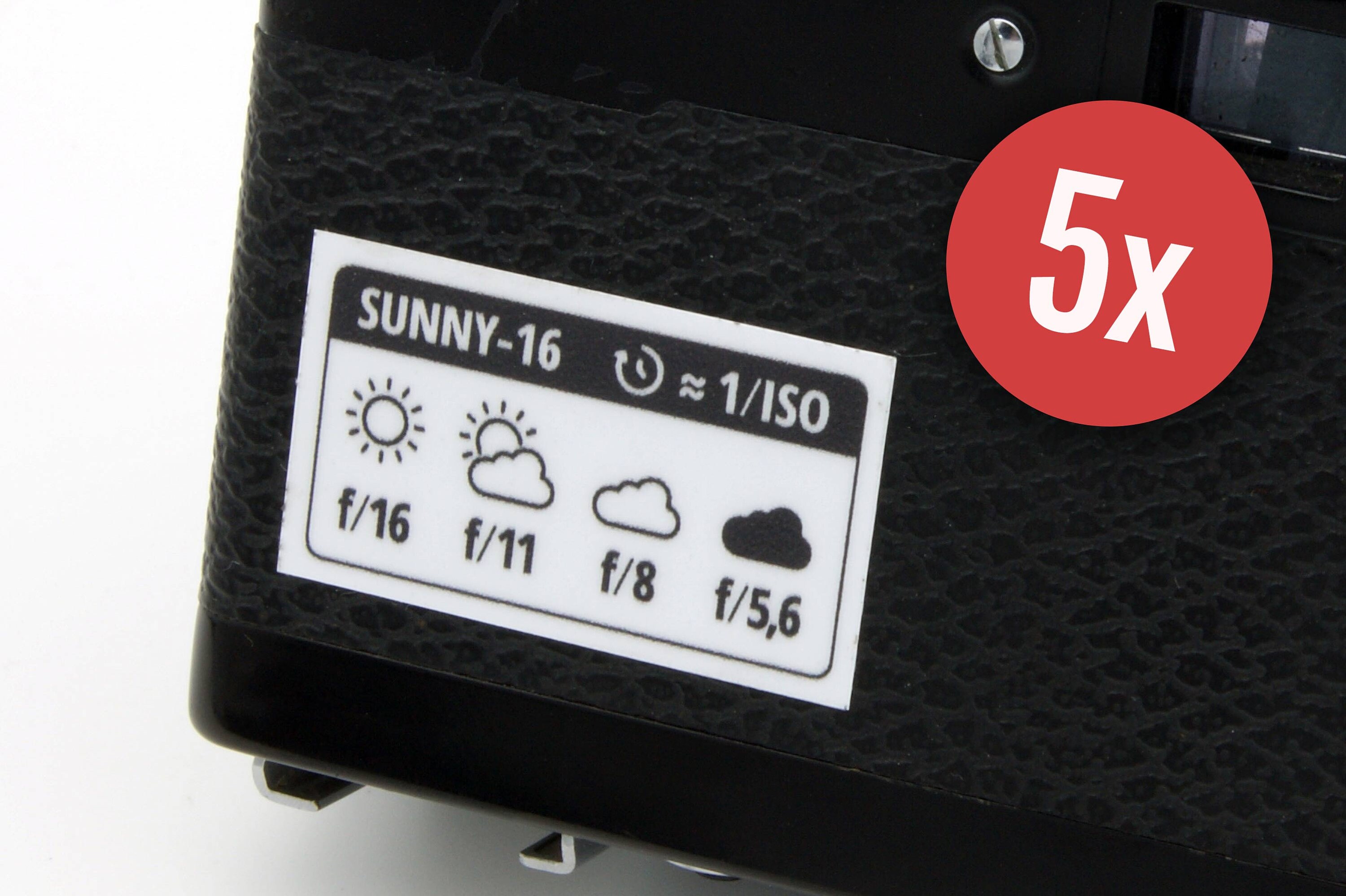 5-pack - Cheat Sheet Stickers for Analog Photography Beginners: Sunny ...