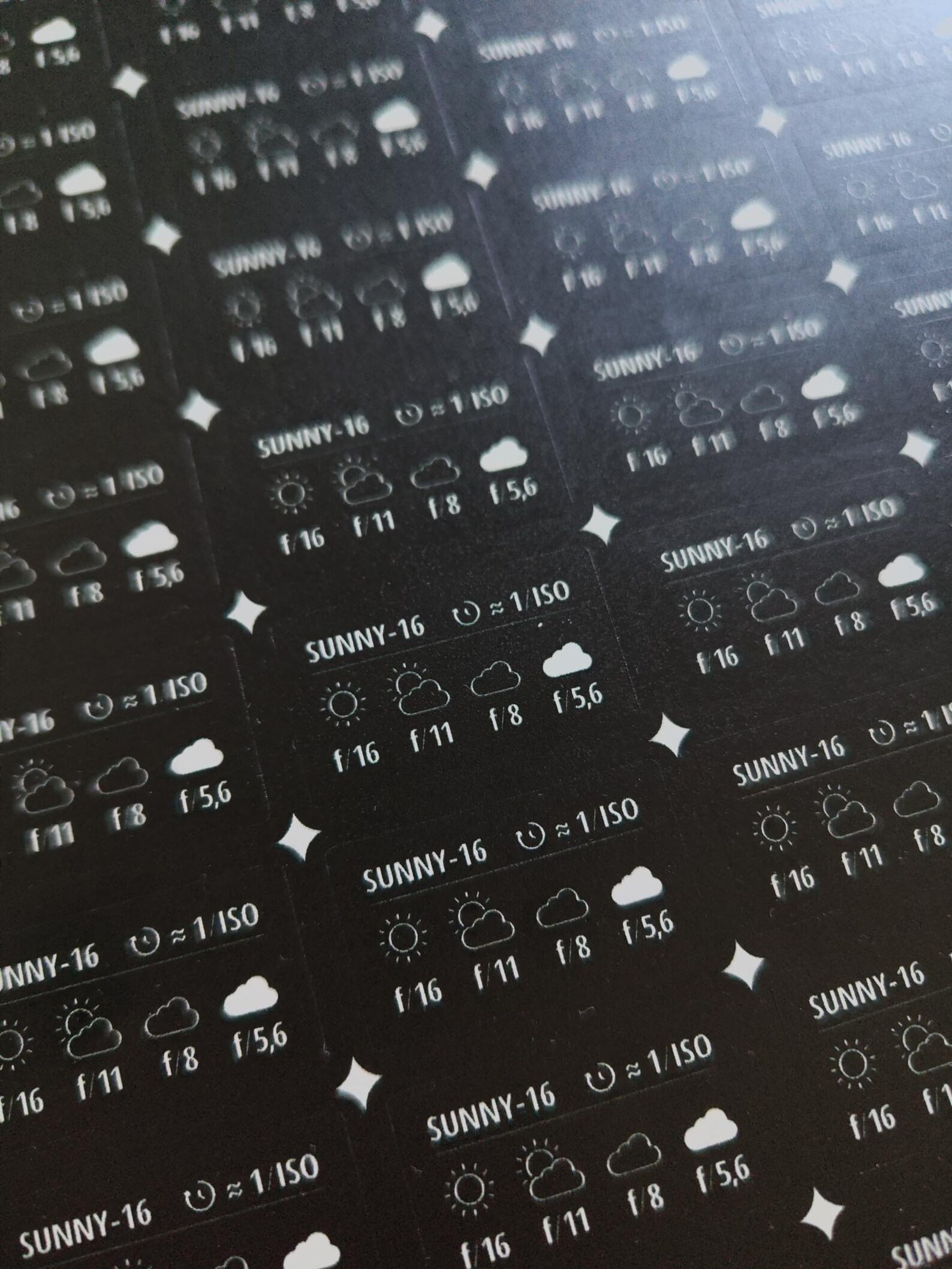 5-pack - Cheat Sheet Stickers for Analog Photography Beginners: Sunny ...