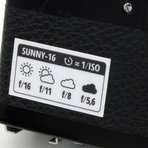 Cheat Sheet Stickers for Analogue Photography Beginners Sunny 16 Rule ...
