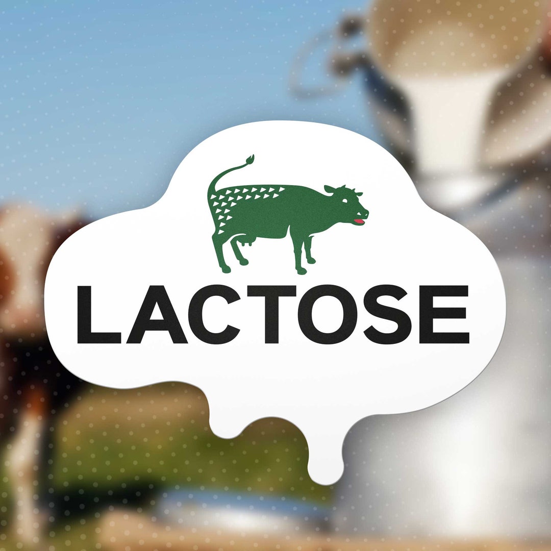 Funny lactose Sticker Cow Graphic in Lacoste Style on White Foil - Etsy