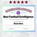 Football Certificate Template, Digital Download, Canva, Editable ...