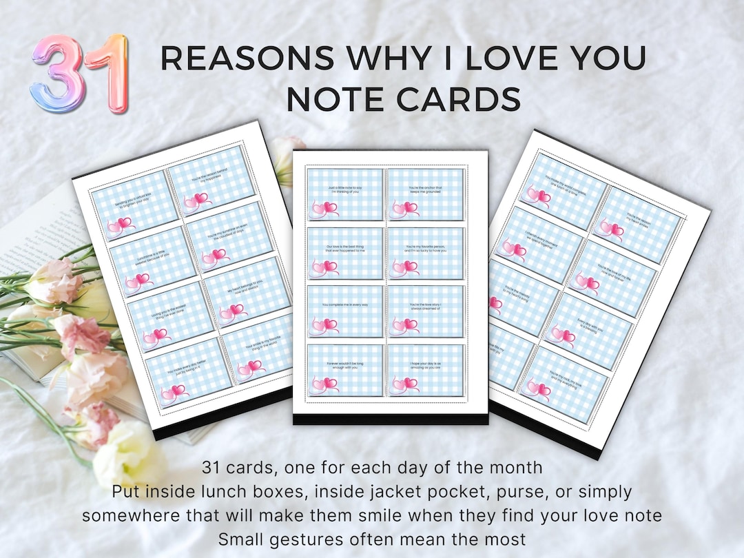 Lunch Box Notes for Husband/wife/partner/. Printable Download, Simple ...