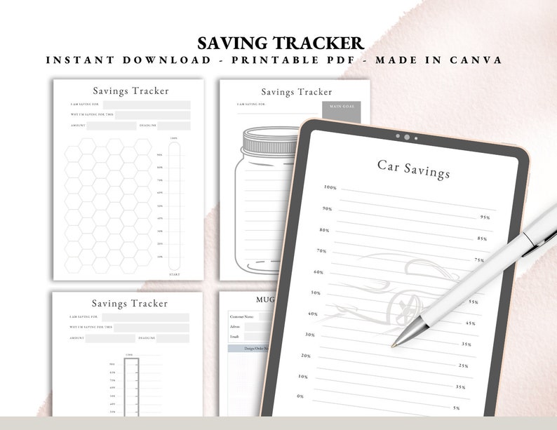 Monthly Saving Planner Printable | Financial Journal | Monthly Budget ...