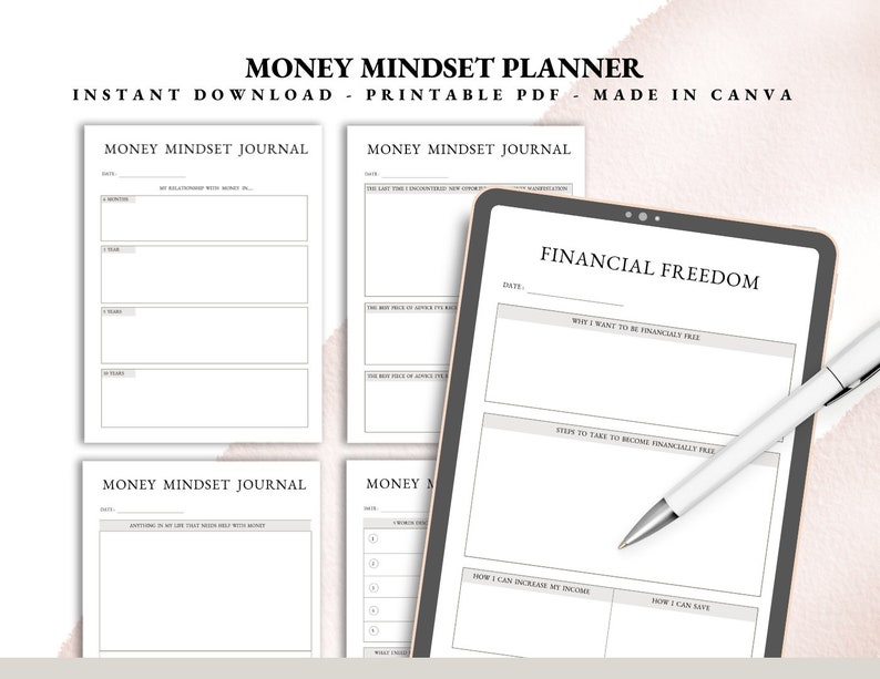 Money Mindset Journaling Pages Printable, Daily Journal Pages ...