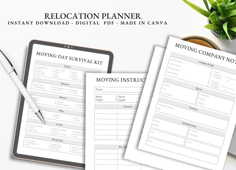 Relocation Planner Printable Moving Planner Relocation Planning Kit ...