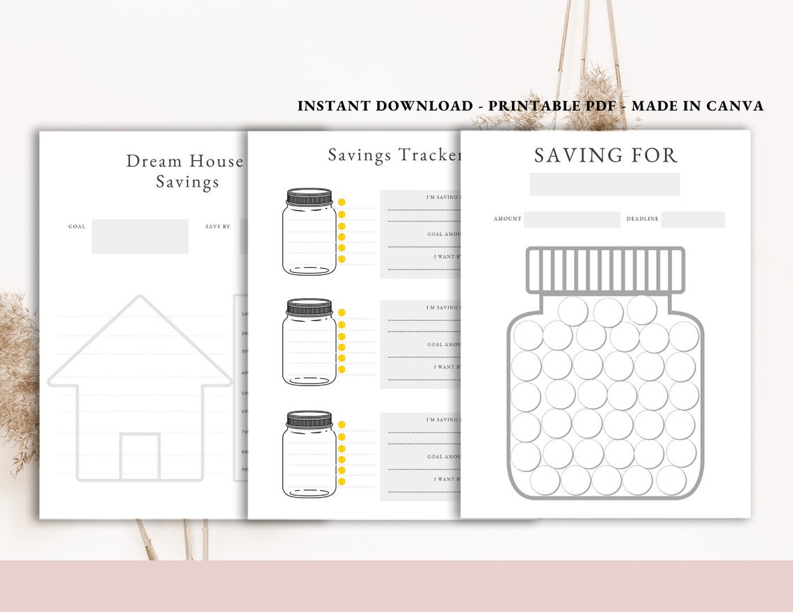 Monthly Saving Planner Printable Financial Journal Monthly Budget Sheet ...