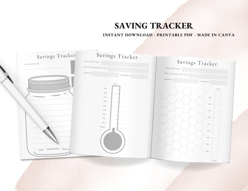 Monthly Saving Planner Printable | Financial Journal | Monthly Budget ...