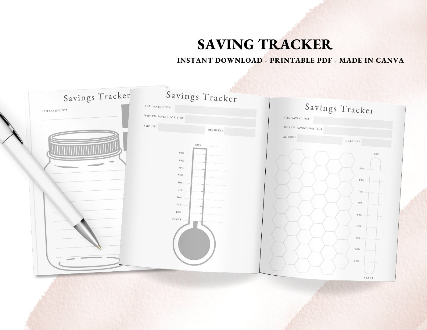 Monthly Saving Planner Printable | Financial Journal | Monthly Budget ...