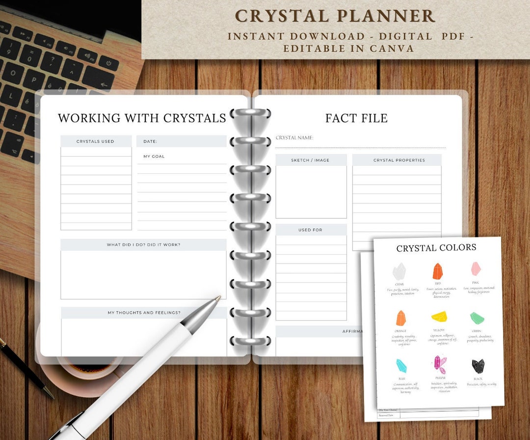 Crystal Journal Printable: Metaphysical Crystal Collection (digital PDF ...