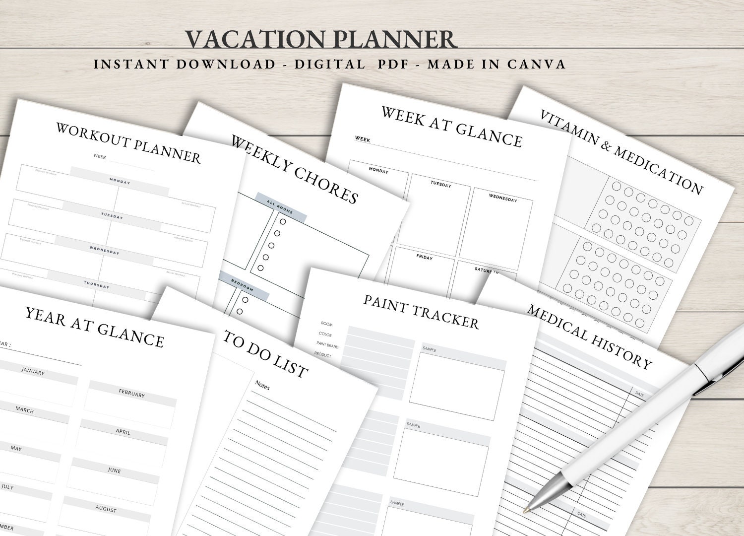 Travel Itinerary Printable | Daily Trip Itinerary | Daily Printable ...