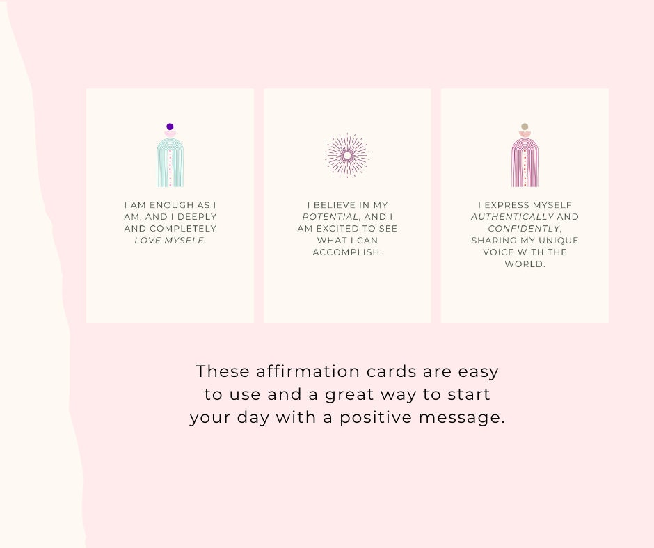 Self Help Cards Boho Style Printable Affirmation Cards Positive ...