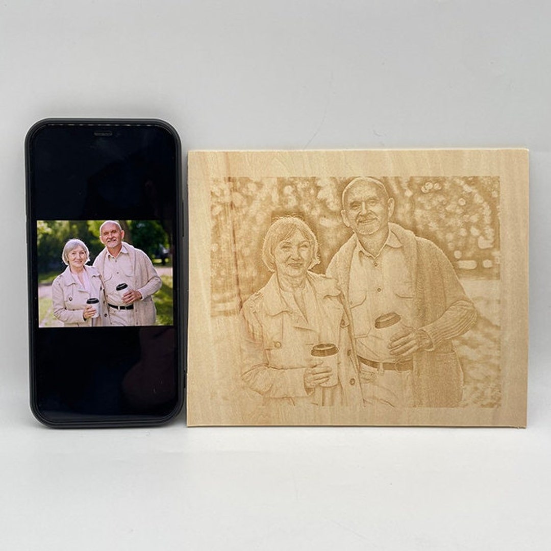 Custom Laser Engraved Wooden Photo Engraved Wood Photo Wood Photo ...