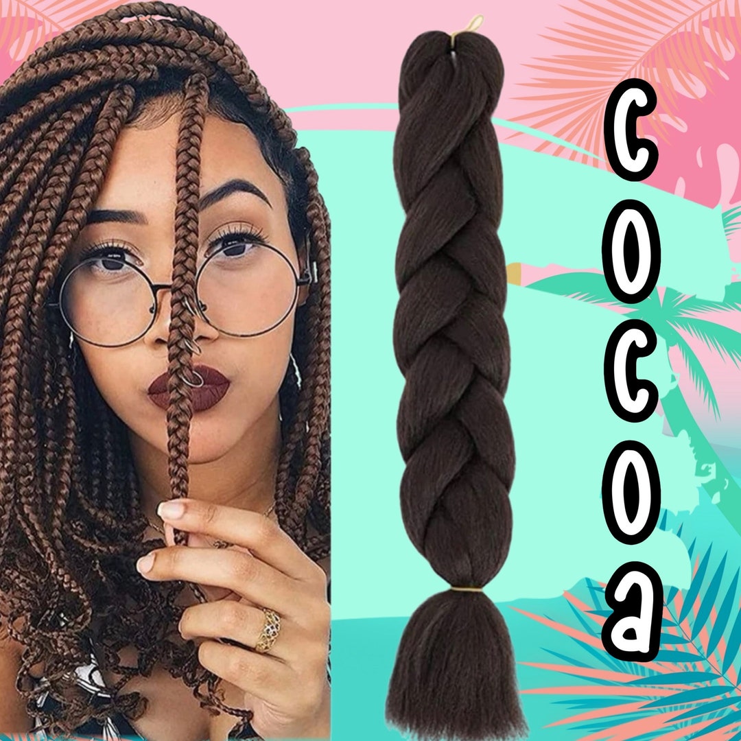 Cocoa Braiding Hair Extensions 24 Inch Synthetic High - Etsy