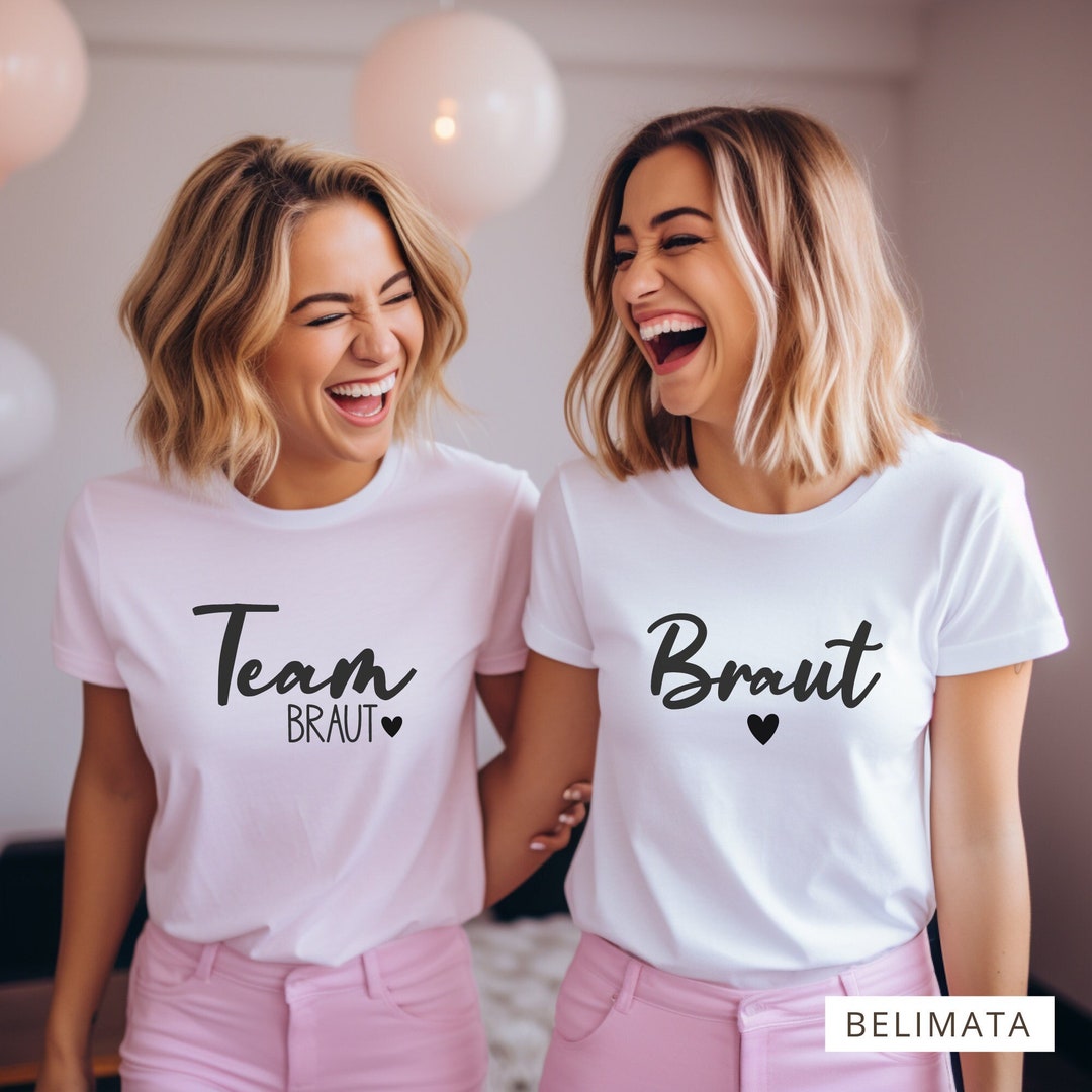 Team Bride T-shirt With Heart I Different Colors I JGA Shirts/hen Party ...