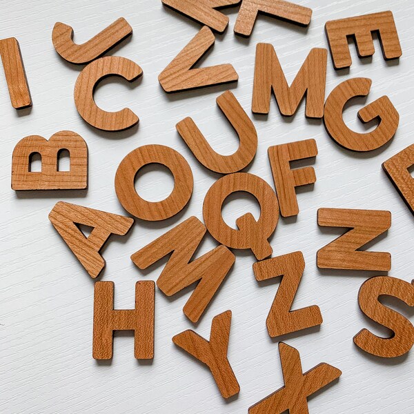 Wood Magnetic Alphabet - Etsy