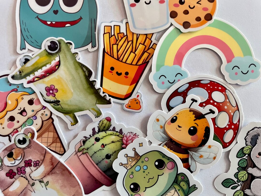 Kids Themed Grab Bag of 5 Premium Vinyl Waterproof Stickers - Etsy