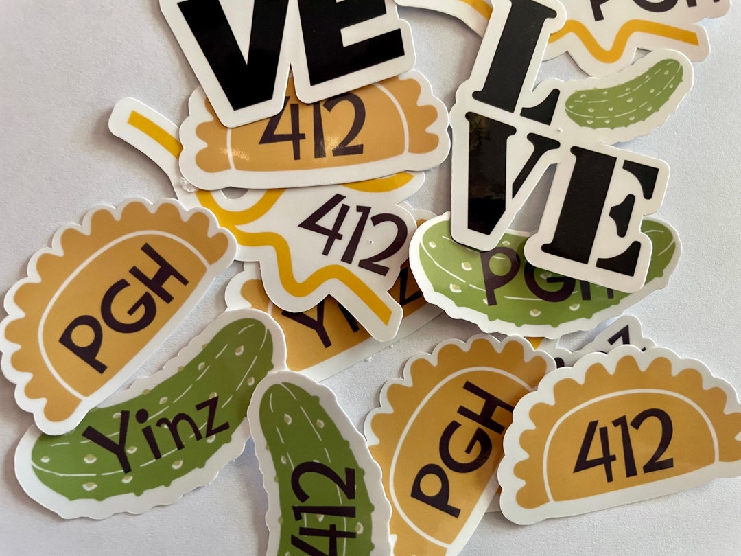 Pittsburgh Pride Stickers, Waterproof Vinyl Decals, PGH Theme, Set of 5 ...