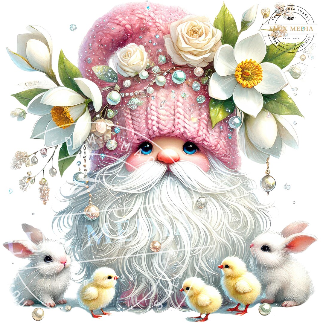 Transparent Easter Pink Gnome Clipart, Cute Gnome Clipart With Bunnies ...