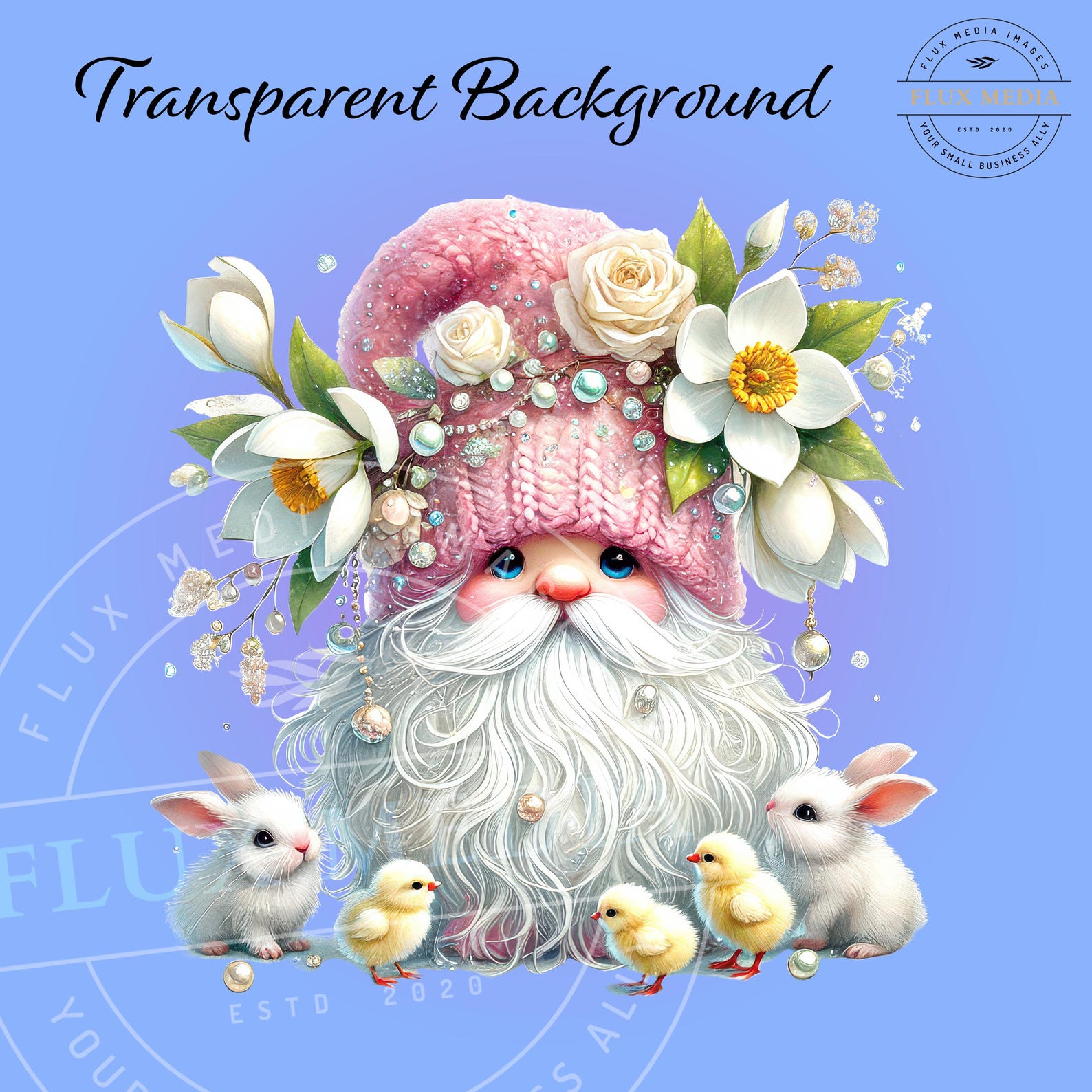Transparent Easter Pink Gnome Clipart, Cute Gnome Clipart With Bunnies ...