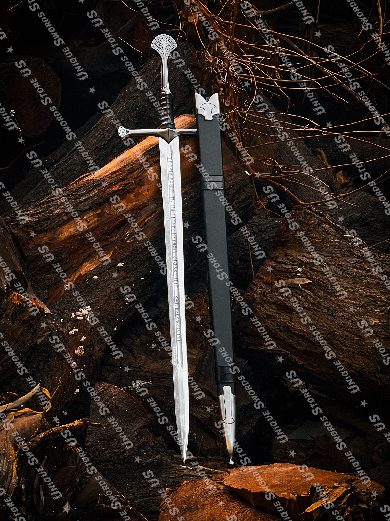ANDURIL Sword of Strider, Custom Engraved Sword, LOTR Sword, Lord of ...