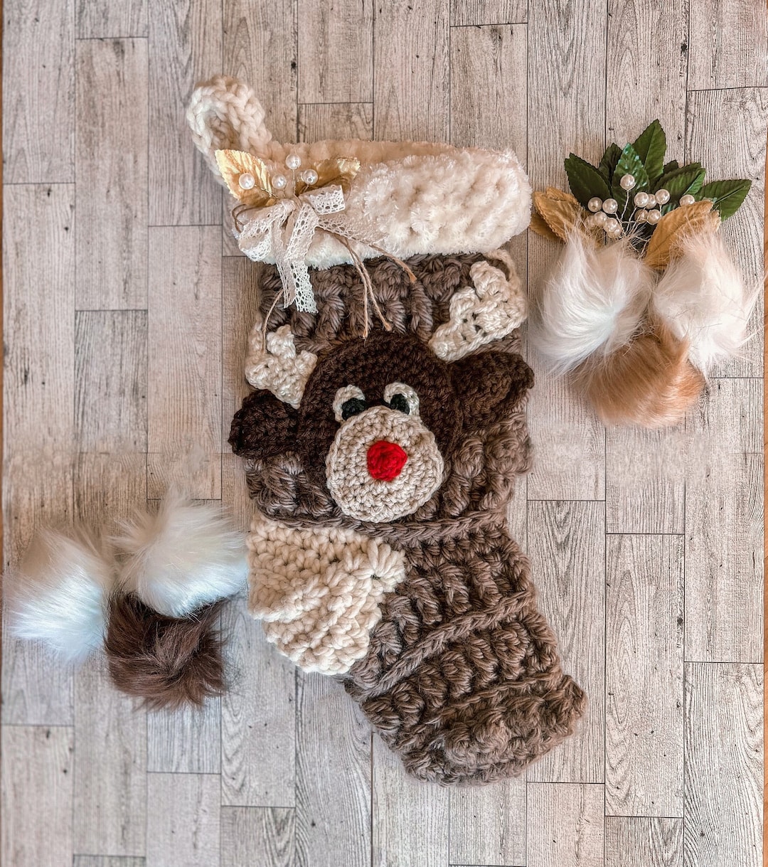 Christmas Stockings, Handmade Stockings, Reindeer Stockings, Baby ...