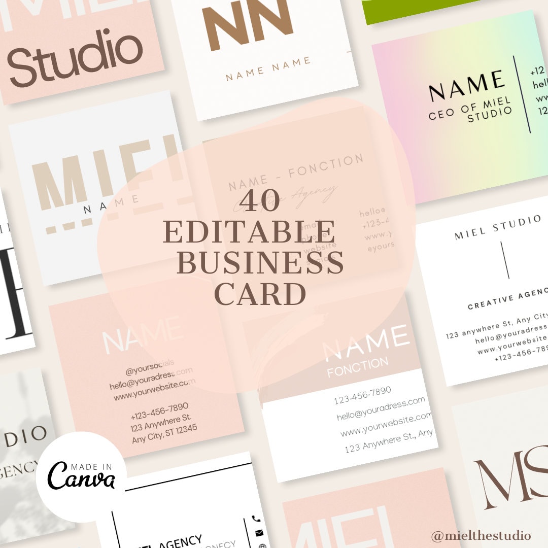40 Editable Business Card Canva Template Instant Download - Etsy