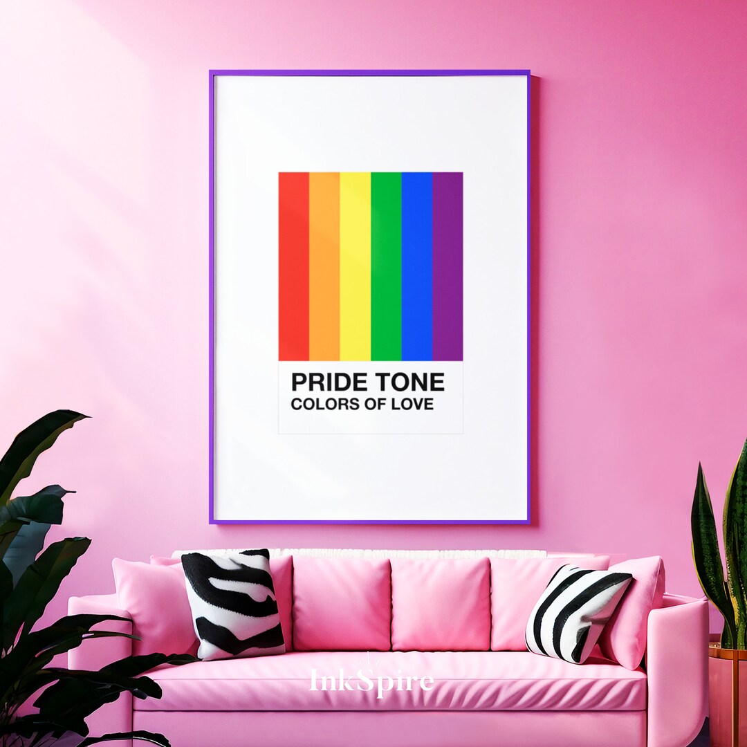 Bold Rainbow Colors Abstract Art Print for Modern Home Decor, LGBTQ ...