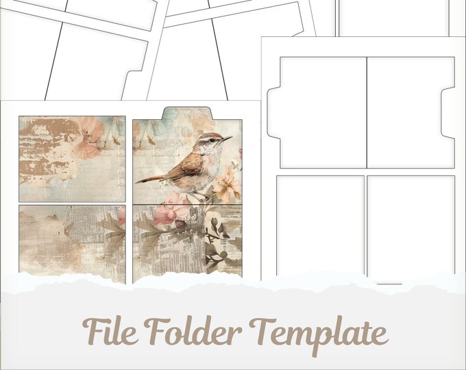 6.5 X 4.5 Mini File Folder for Journals, Pen Pals, Scrapbooking, Smash Book, Paper Scraps ...