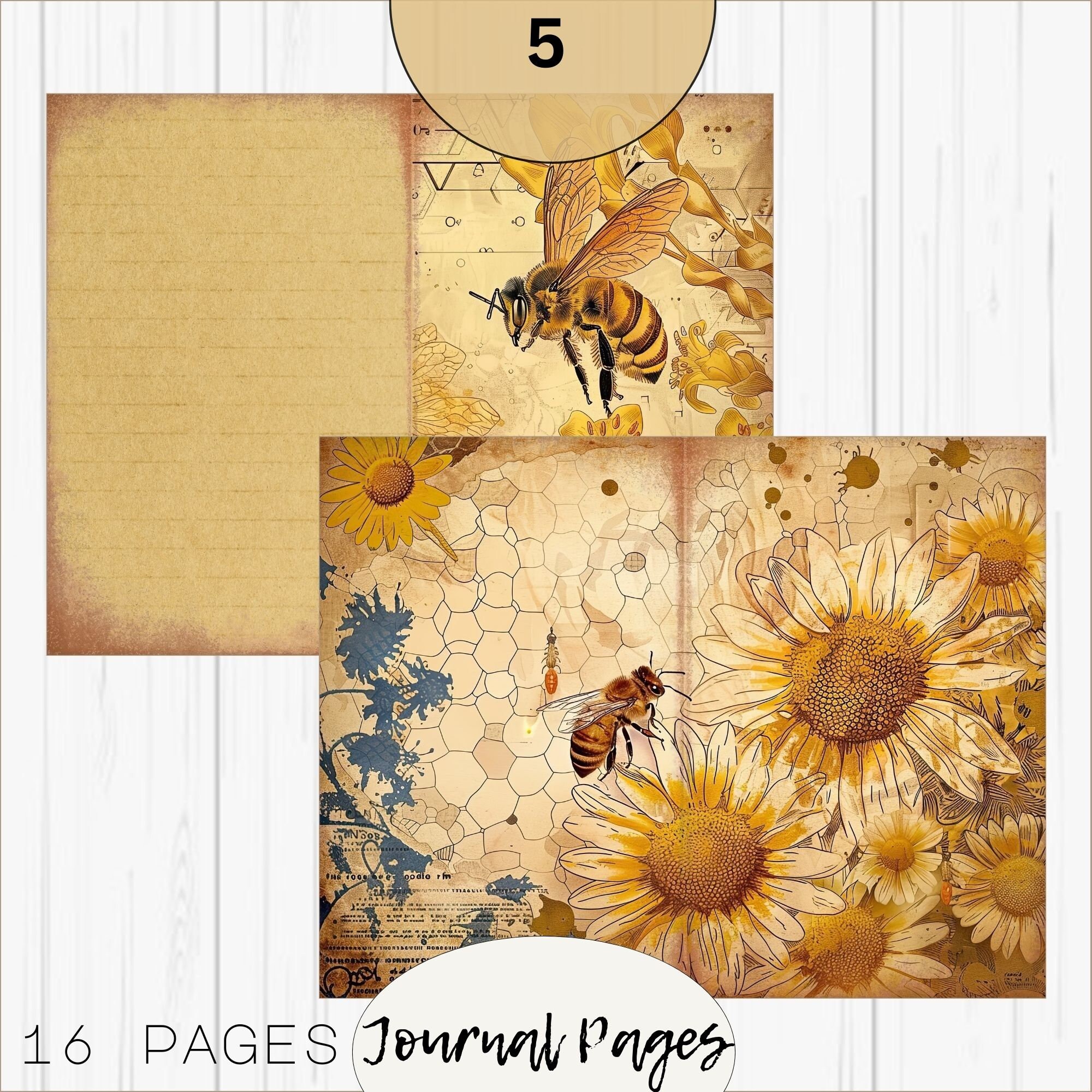 Bee Mega Bundle Junk Journal Kit - 7 Kits in One - Shabby Vintage Bee ...