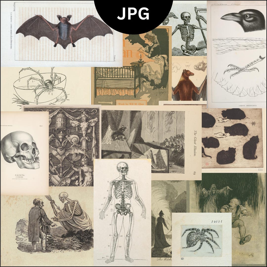 Vintage Halloween Ephemera Gothic Spooky Junk Journal Embellishments ...