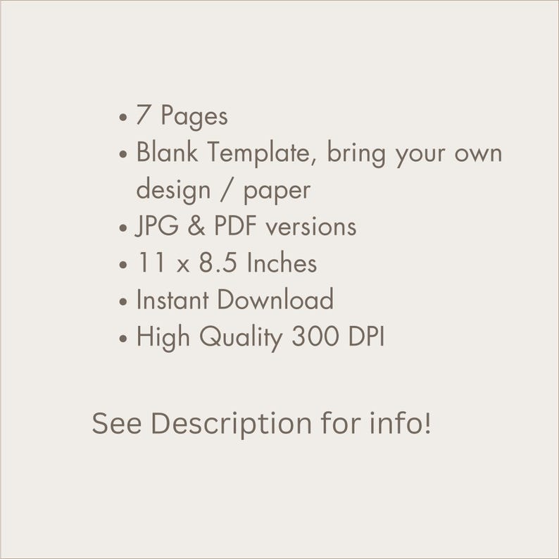 Blank Template Junk Journal Folio Circle & Slit Pockets Printable ...