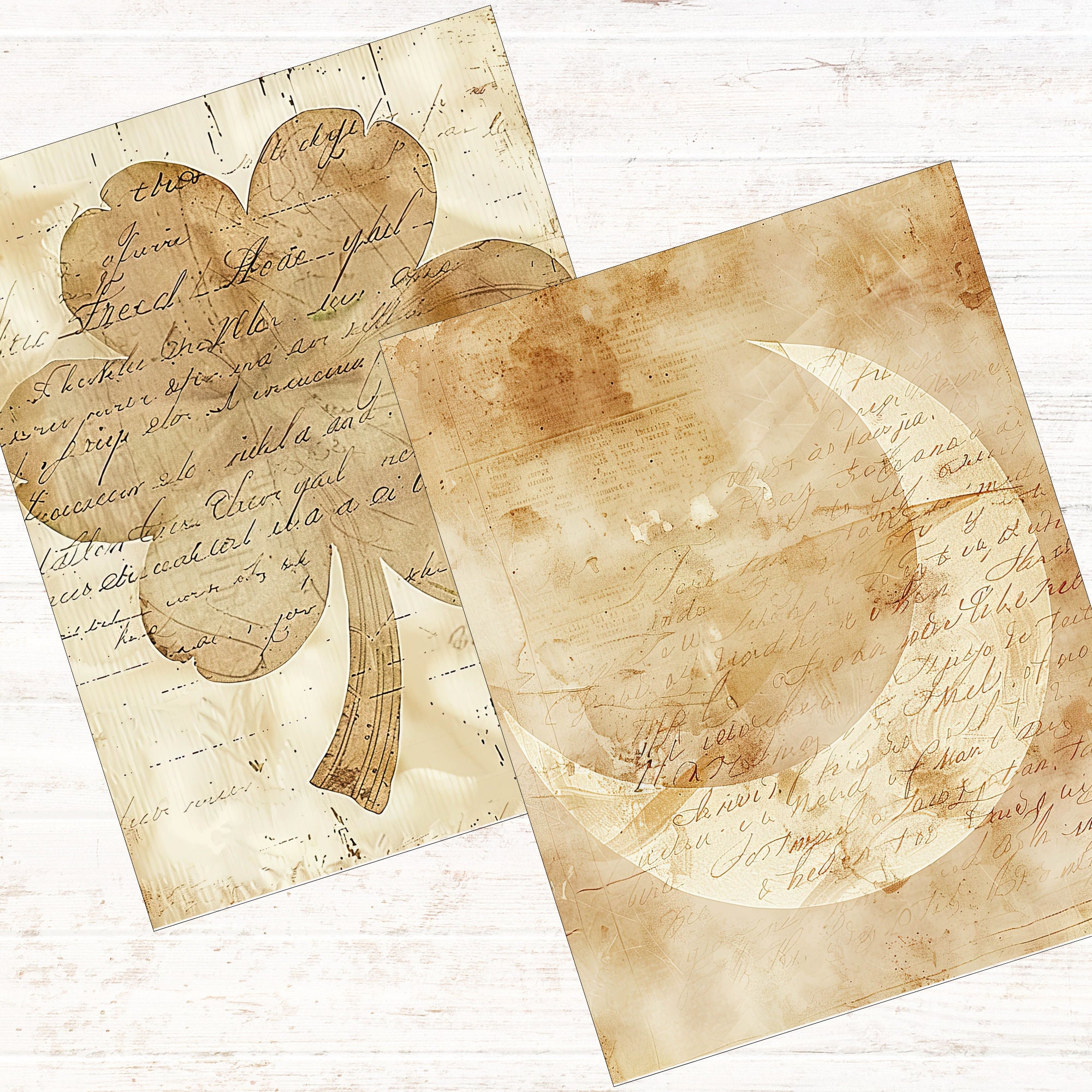 Coffee Dyed Junk Journal Paper, Coffee Stained Junk Journal Pages ...