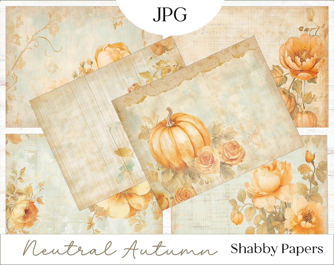 Fall Season Autumn Junk Journal Paper Pumpkin Vintage Neutral Journal ...