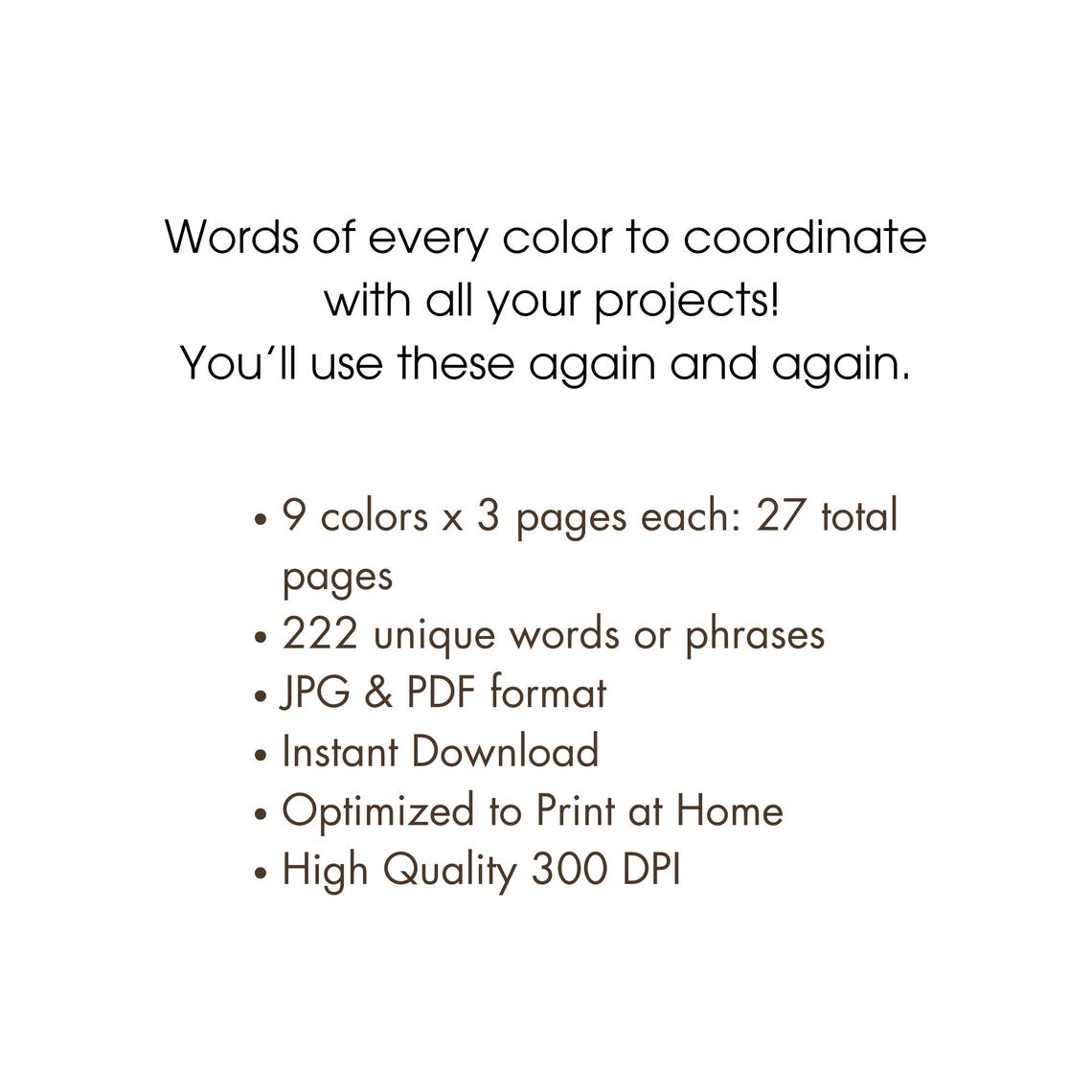 Colored Junk Journal Word Strips Rainbow Colors Quotes Sentiments Word ...