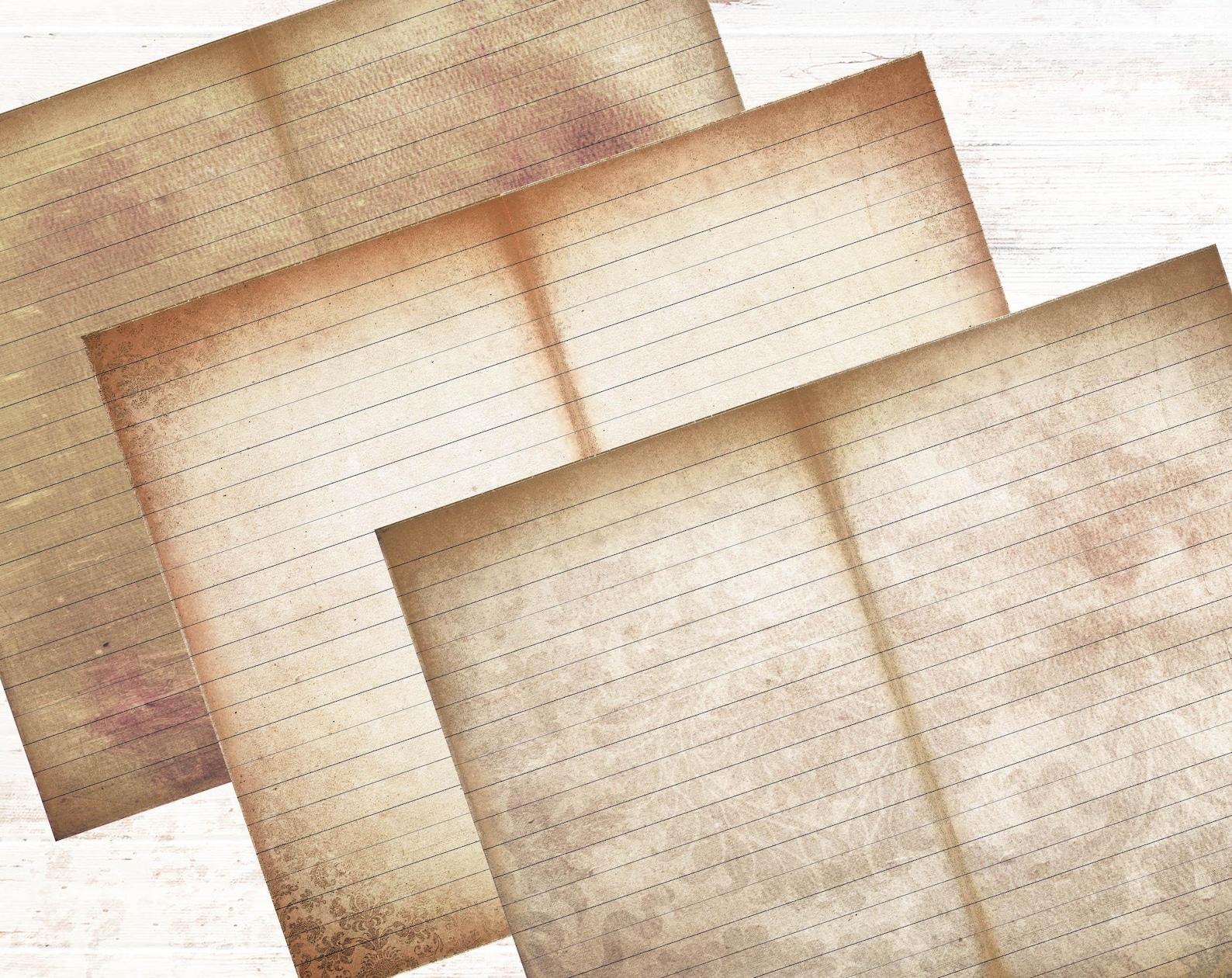 Lined Junk Journal Signature Pages - Vintage Grunge Aged Antique Papers ...