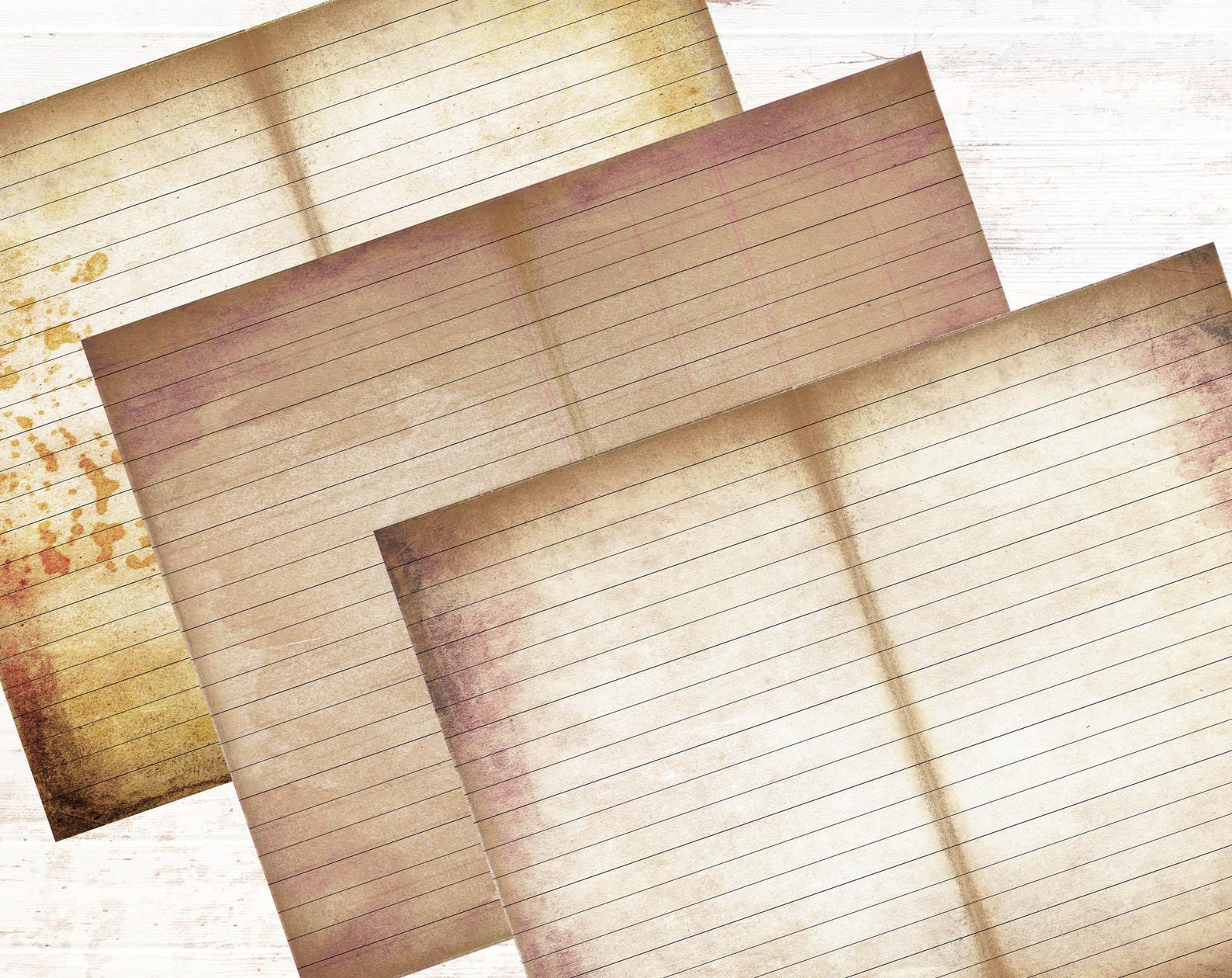 Lined Junk Journal Signature Pages Vintage Grunge Aged Antique Papers ...