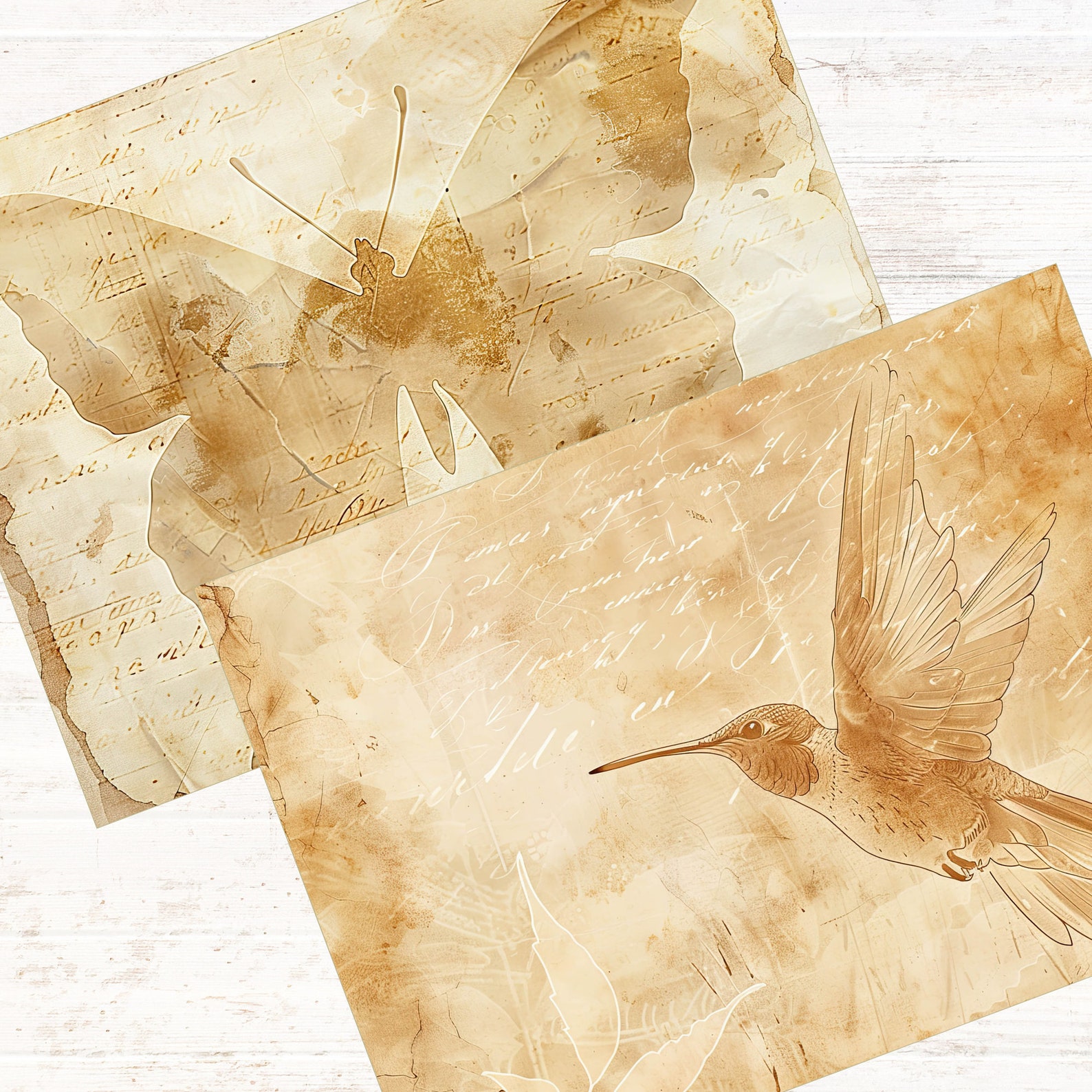 Coffee Dyed Junk Journal Paper, Coffee Stained Junk Journal Pages ...