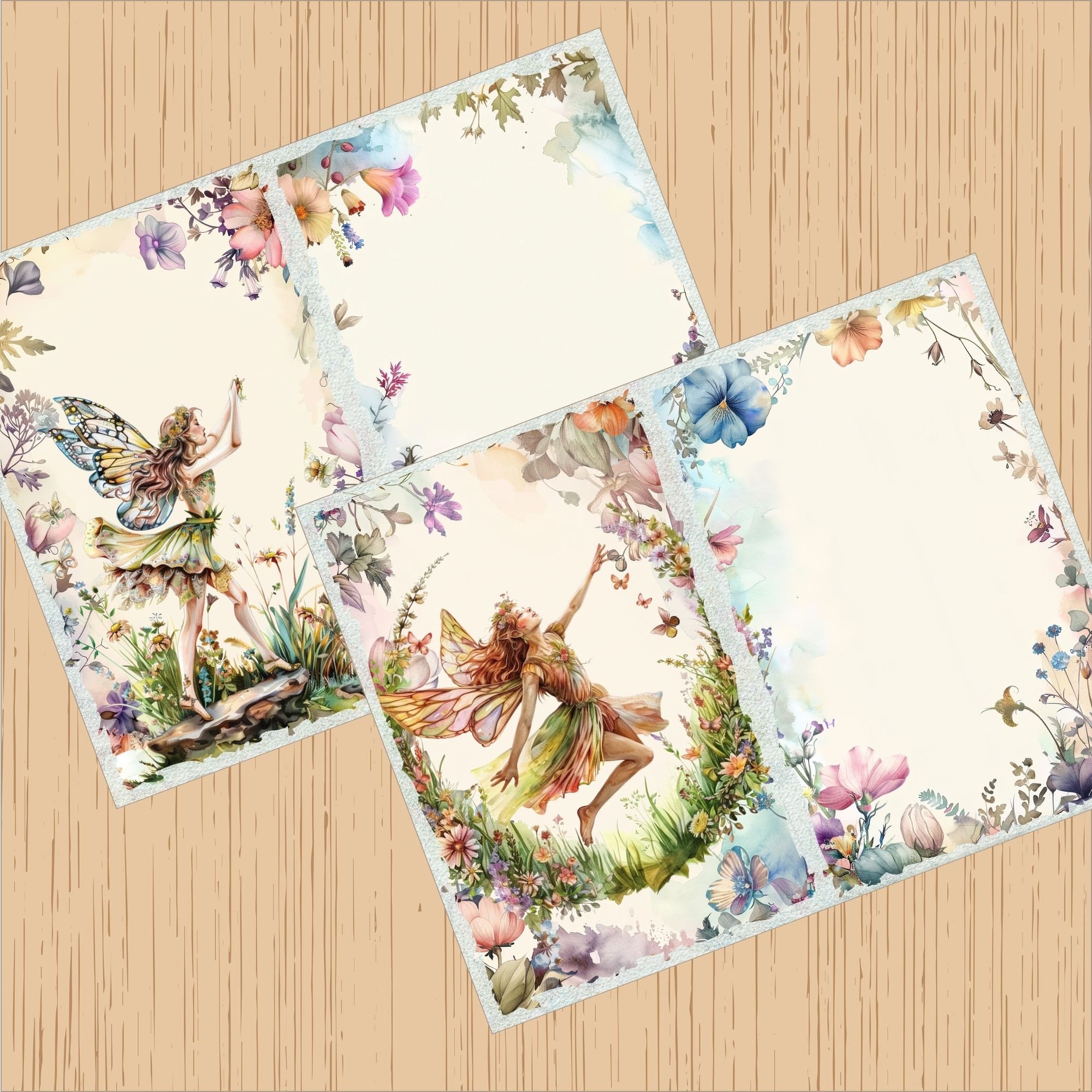 Junk Journal Fairy Signature Paper, Fantasy Fairy Junk Journal Pages ...