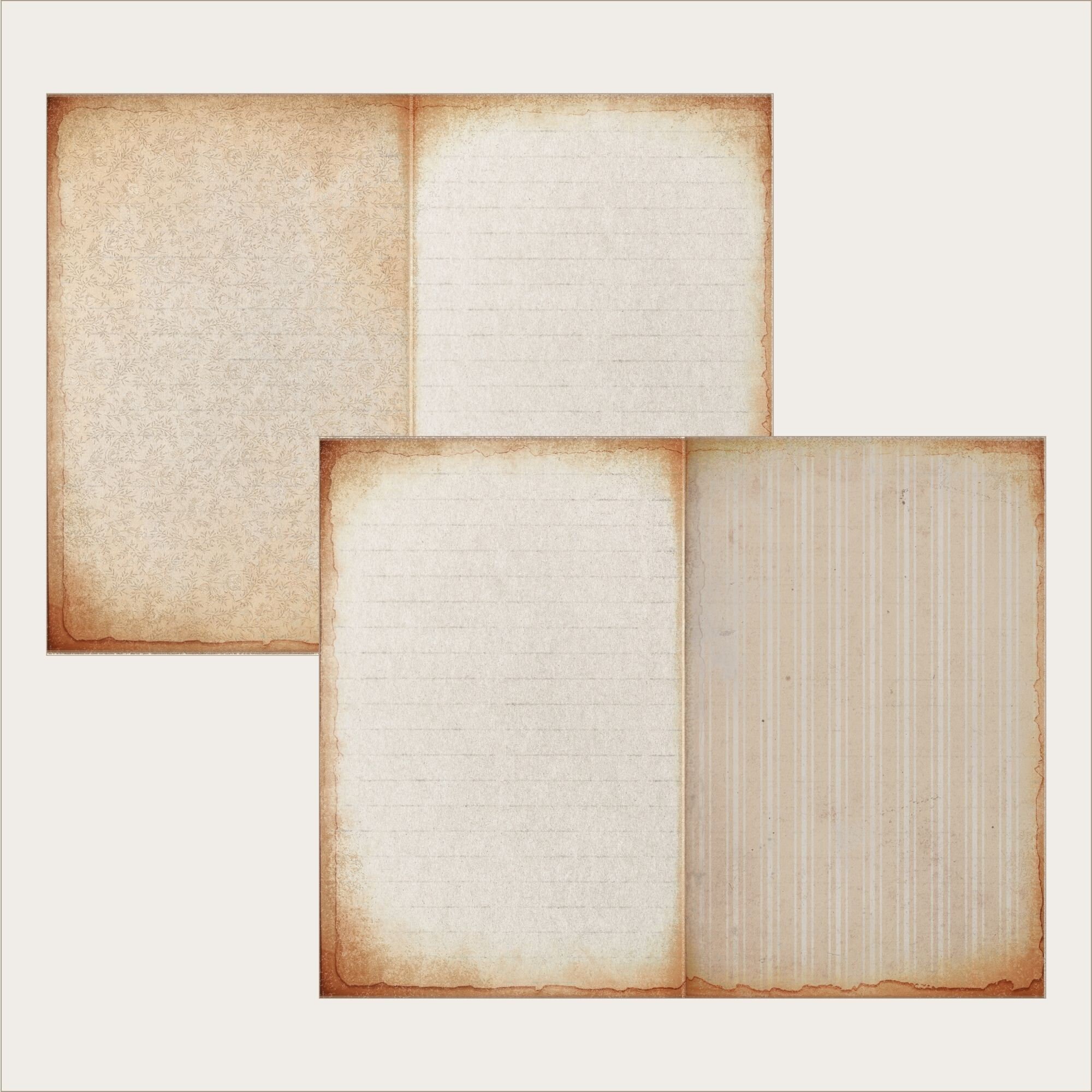 Shabby Vintage Lined Junk Journal Background Papers Antique Junk ...