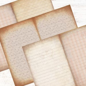 Lined Junk Journal Digital Pages Vintage Pattern Background Papers ...