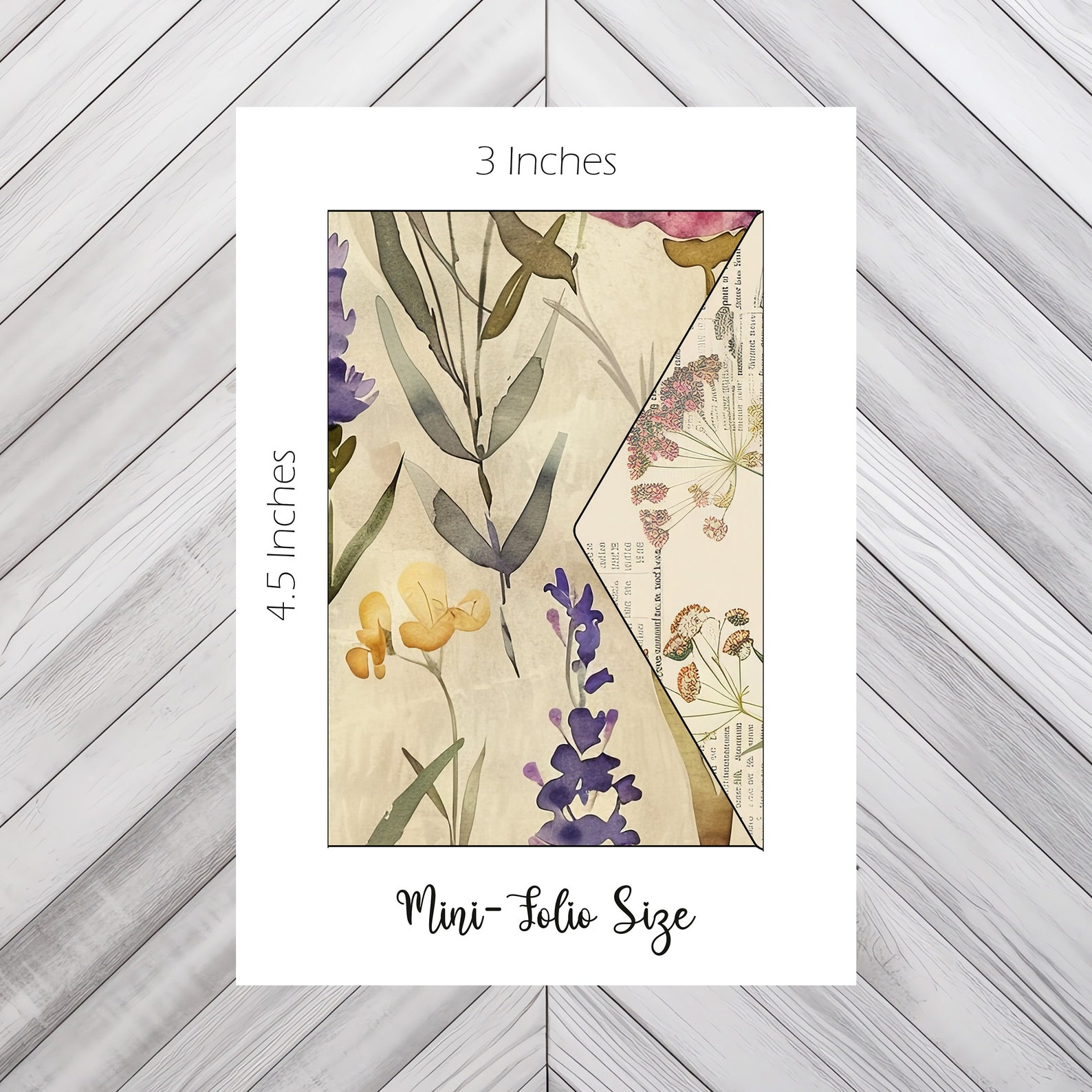 Botanical Mini Folio Junk Journal Kit Wildflower Floral Mini-folio ...