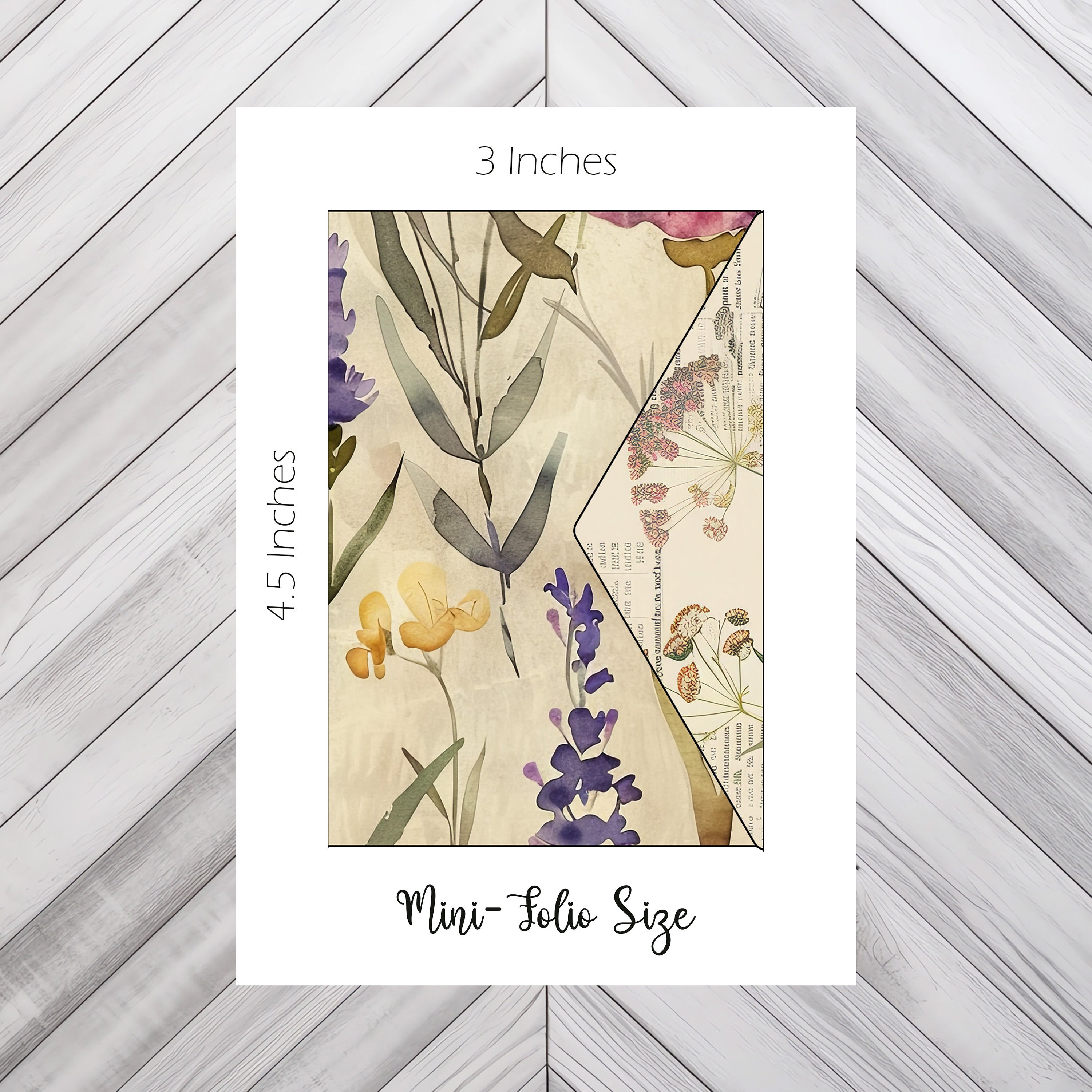 Botanical Mini Folio Junk Journal Kit Wildflower Floral Mini-folio ...