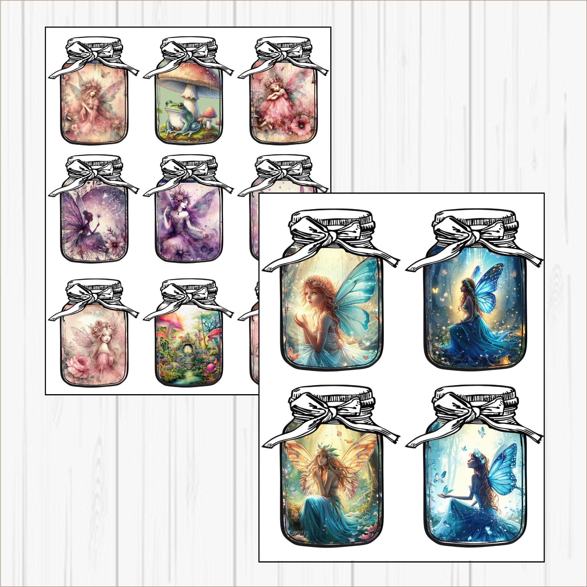 Fairy Junk Journal Ephemera Mason Jar Magic Fairies - Fantasy Mason Jar ...