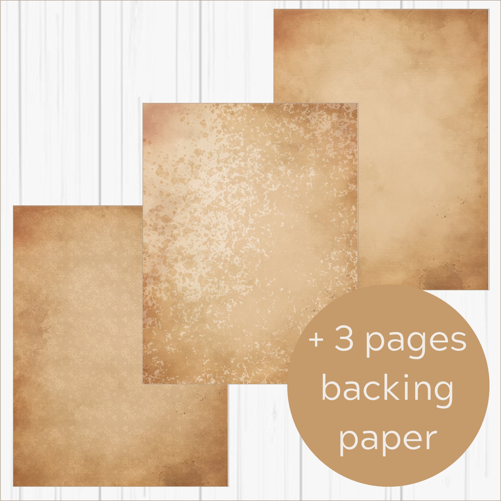 Coffee Dyed Junk Journal Paper Coffee Stained Pages Digital Printable ...