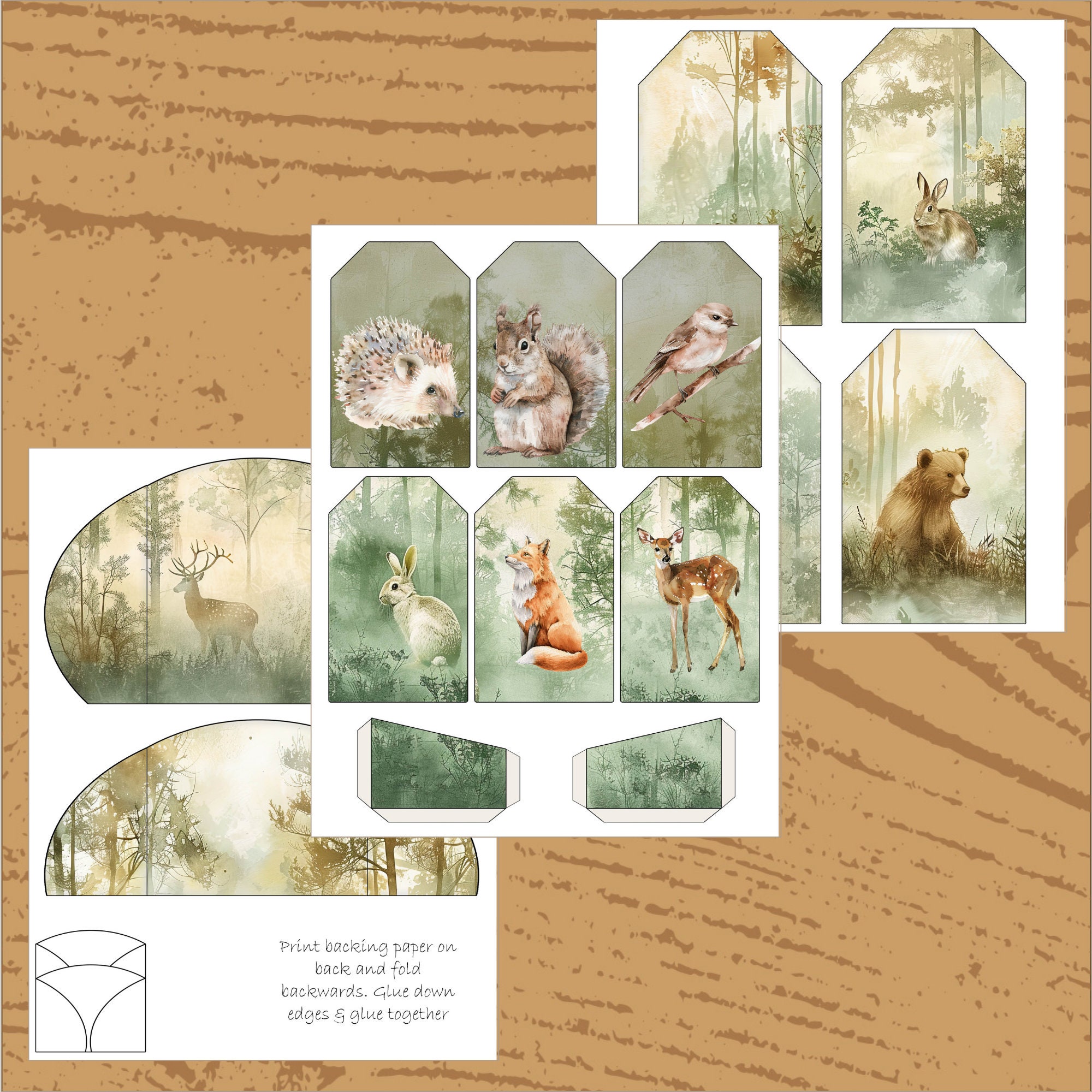 Forest Animal Journal Kit Woodland Creatures Papers Pockets Tags ...